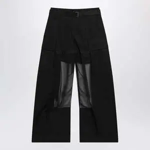 Sacai Cotton Cargo Trousers With Semi-sheer Insert