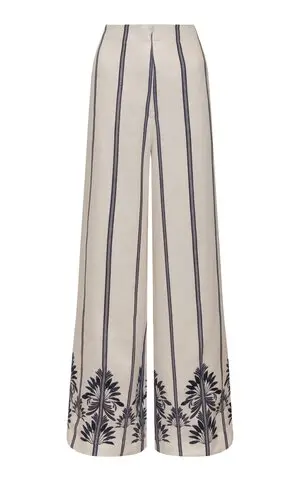 ANDRES OTALORA Del Cardon Embroidered Linen Pants - Stripe