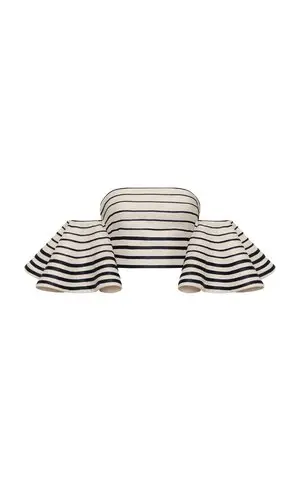 ANDRES OTALORA Mano Artesana Embroidered Linen Top - Ivory