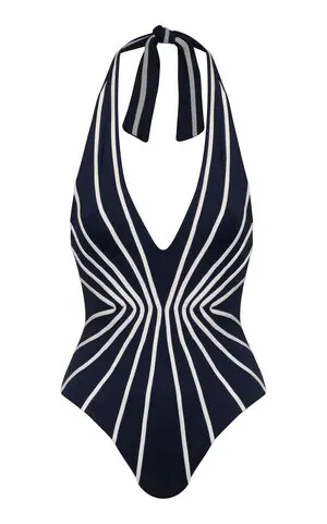 ANDRES OTALORA Pausando Embellished One-piece Swimsuit - Navy