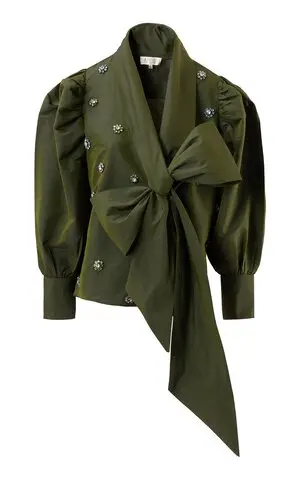LA FUORI Elan Embellished Blouse - Olive