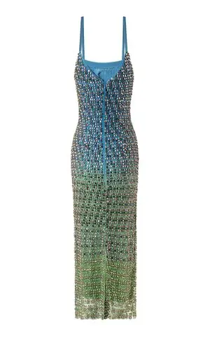 LA FUORI Ocean Prism Embellished Maxi Dress