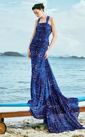 LA FUORI Starlit Sapphire Silk Gown