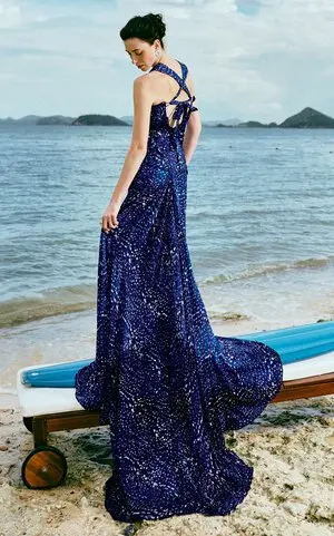LA FUORI Starlit Sapphire Silk Gown