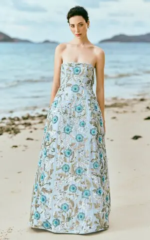 LA FUORI Metallique Grove Embellished Maxi Dress