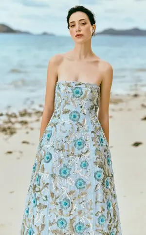 LA FUORI Metallique Grove Embellished Maxi Dress