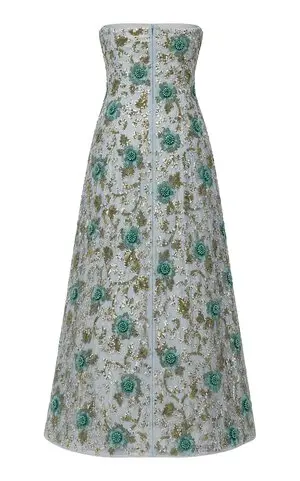LA FUORI Metallique Grove Embellished Maxi Dress
