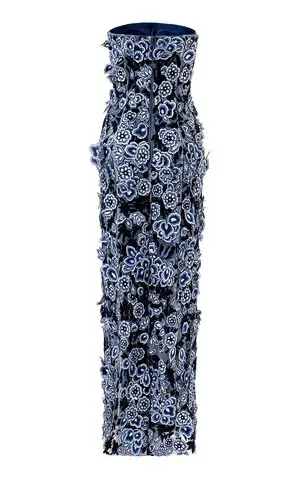 LA FUORI Moonlit Flora Embellished Maxi Dress