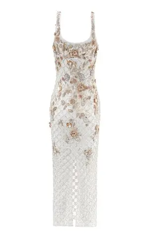 LA FUORI Embellished Midi Dress