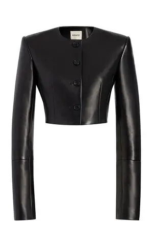 Khaite Enzo Plonge Leather Jacket - Black