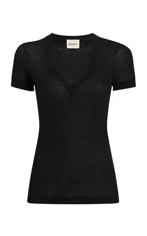 Khaite Berry Ribbed Silk-cashmere Top - Black