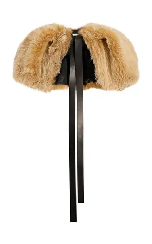 Khaite Khaite Zizi Shearling Cape Tan