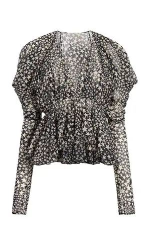 Khaite Tylar Star- Silk Chiffon Top - Print