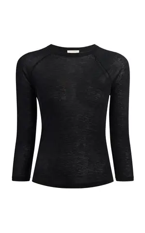 Khaite River Ribbed Silk-cashmere Top - Black