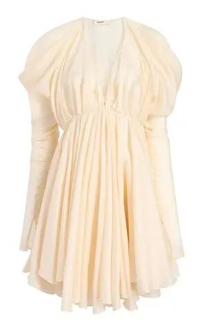Khaite Amara Silk-blend Veil Mini Dress - Ivory