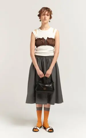 Marni Pleated Wool Skirt