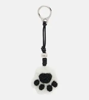 Loewe Paw Shearling And Leather Bag Charm