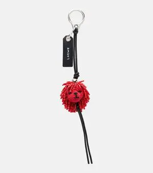 Loewe Beaded Crochet Bag Charm - Red
