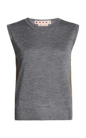 Marni Sleeveless Wool Knit Sweater - Grey