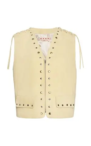 Marni Studded Leather Vest - Tan