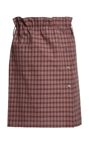 Marni Checkered Cotton Woven Skirt - Plaid