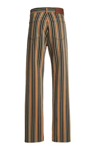 Marni Stripped Cotton-blend Woven Straight Leg Jeans
