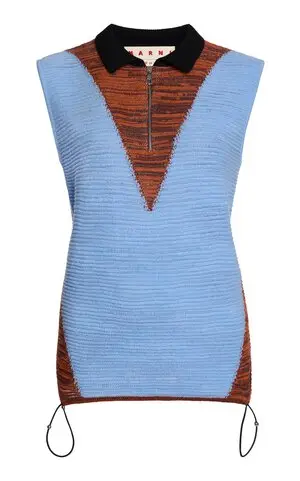 Marni Space-dyed Zipped Wool Knit Top - Multi
