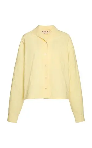 Marni Buttoned Cotton Woven Top - Yellow