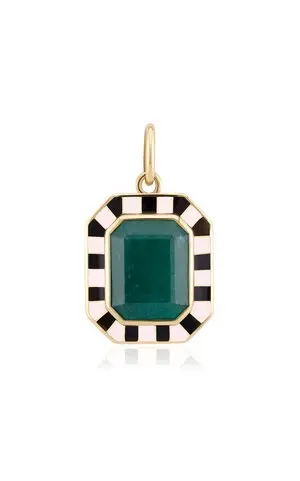 HOUSE JANOLO 18kt Yellow Gold The Monarch Pendant - Green