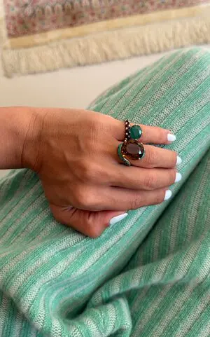 HOUSE JANOLO 18kt Yellow Gold Bypass Tourmaline Ring