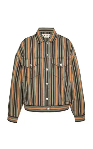 Marni Stripped Cotton-blend Woven Jacket - Multi