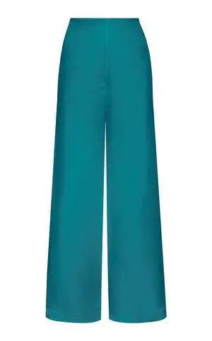 ANDRES OTALORA Salmar Linen Wide-leg Pants - Turquoise