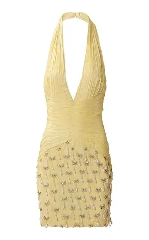 LA FUORI Lumiere Gold Mini Dress - Yellow