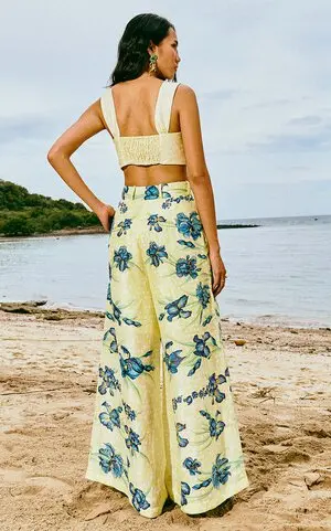 LA FUORI Citrine Linen-silk Bra Top