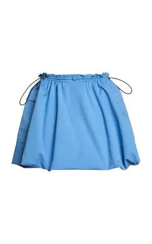 Marni Balloon Drawstring Cotton Woven Skirt - Blue