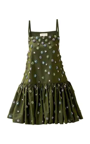 LA FUORI Elan Embellished Mini Dress - Olive
