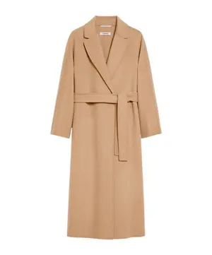 Max Mara Wool Broadcloth Midi Coat - Camel