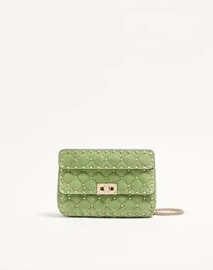 Valentino Garavani Rockstud Spike Small Suede Bag - Mint