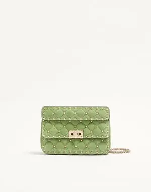 Valentino Garavani Rockstud Spike Small Suede Bag - Mint