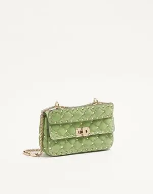 Valentino Garavani Rockstud Spike Small Suede Bag - Mint