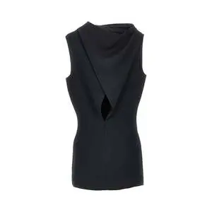Khaite Crepe Satin Mini Dress - Black