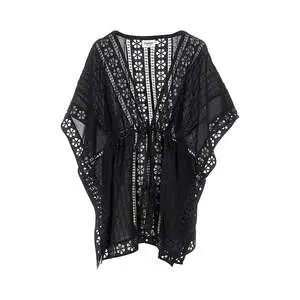 Charo Ruiz Ibiza Maie Cotton Voile Kaftan With Embroidered Floral Motif