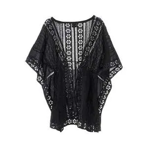 Charo Ruiz Ibiza Maie Cotton Voile Kaftan With Embroidered Floral Motif