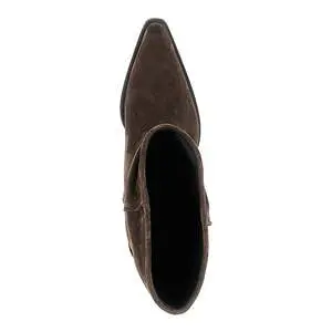 Khaite Clive Suede Leather Western Boots - Brown