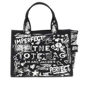 Marc Jacobs The Punk Scribble Small Canvas Tote Bag - Black