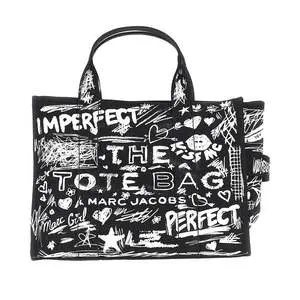 Marc Jacobs The Punk Scribble Medium Canvas Tote Bag - Black