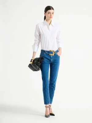 BALMAIN Balmain High-Waisted Belted Denim Jeans