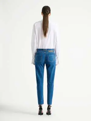Balmain High-waisted Belted Denim Jeans