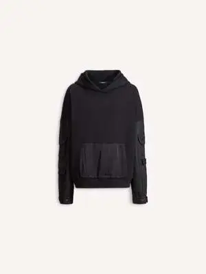 Balmain Textured Nylon Utility Hoodie