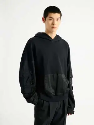 Balmain Textured Nylon Utility Hoodie